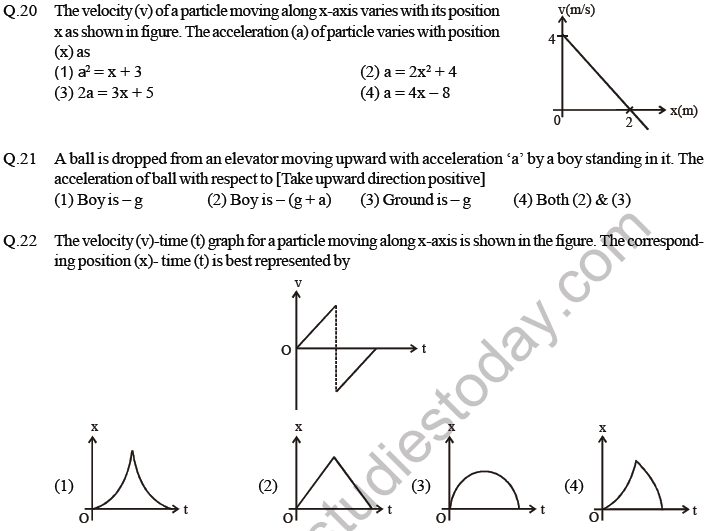 NEET Physics Kinematics MCQs Set B with Answers NEET Physics Kinematics MCQs Set B with Answers